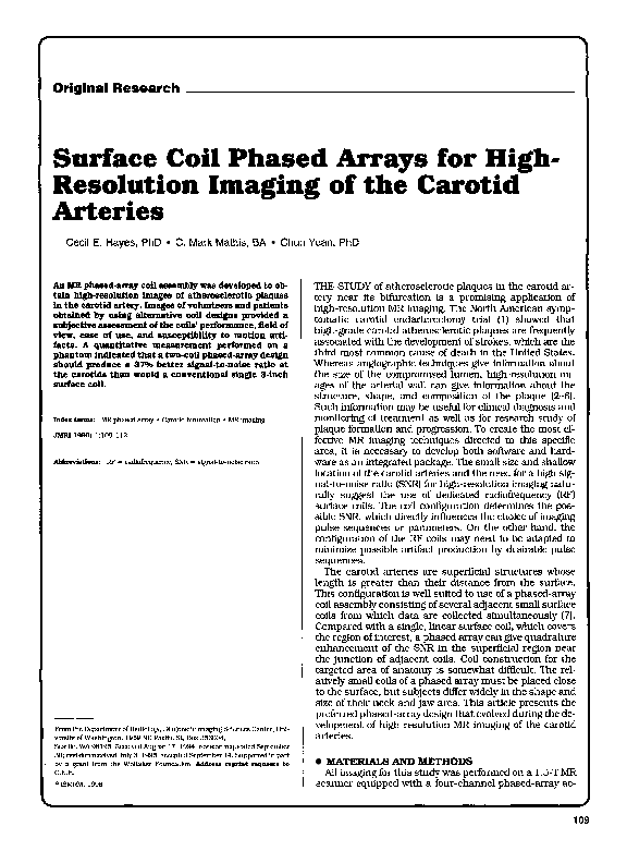 (PDF) Surface coil phased arrays for high-resolution imaging of the ...