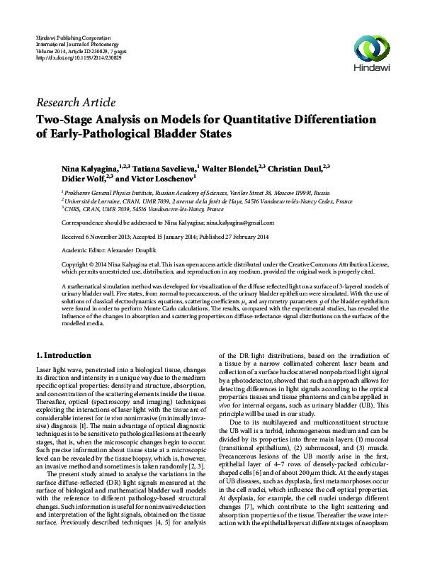 (PDF) Two-stage analysis on models for quantitative differentiation of ...
