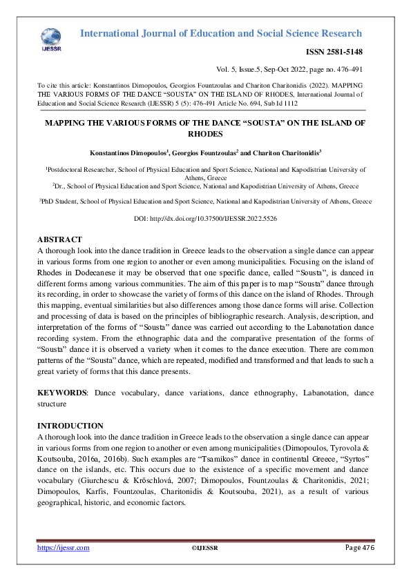 (PDF) Mapping the Various Forms of the Dance “Sousta” on the Island of ...
