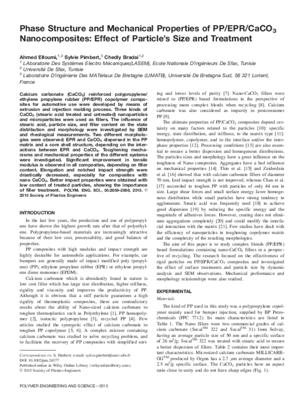 (PDF) Phase structure and mechanical properties of PP/EPR ...