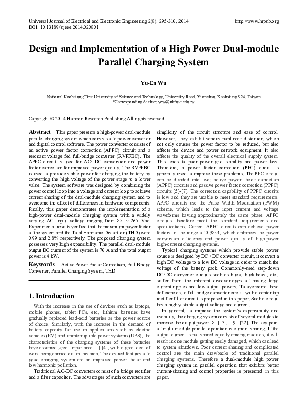 (PDF) Design and Implementation of a High Power Dual-module Parallel ...
