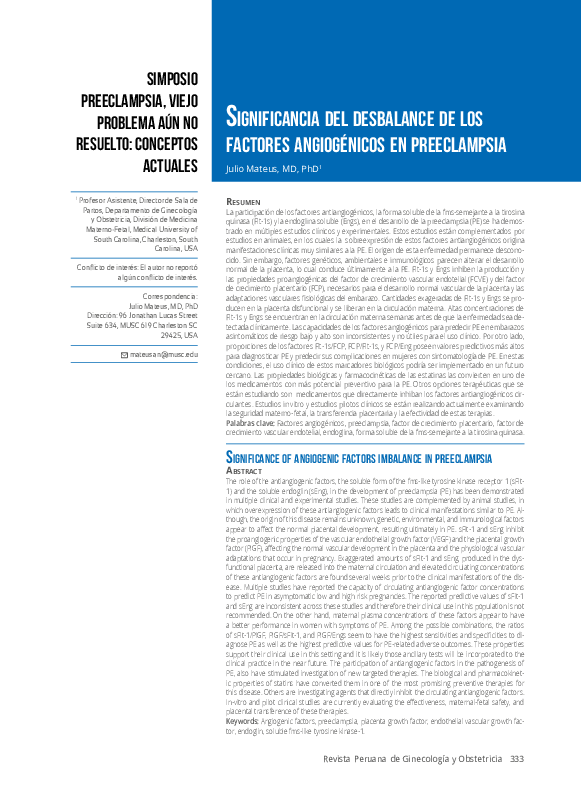 (PDF) Significancia del desbalance de los factores angiogénicos en ...