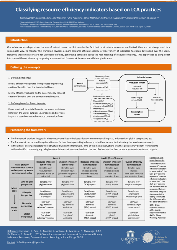 (PDF) Classifying resource efficiency indicators based on LCA practices