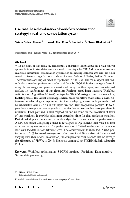 Pdf Use Case Based Evaluation Of Workflow Optimization Strategy In Real Time Computation System