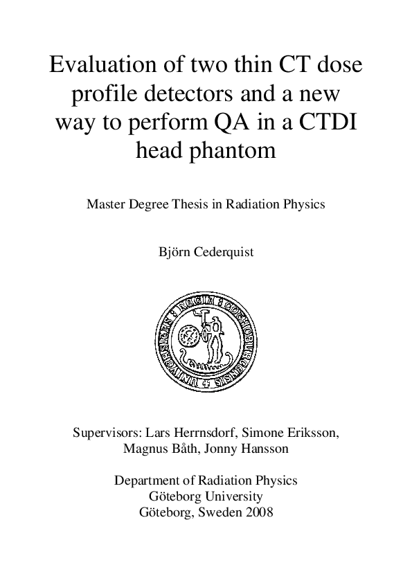 (PDF) Evaluation of two thin CT dose profile detectors and a new way to ...