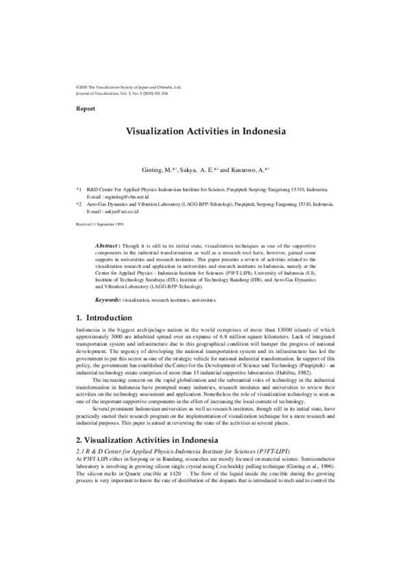 (PDF) Visualization activities in Indonesia