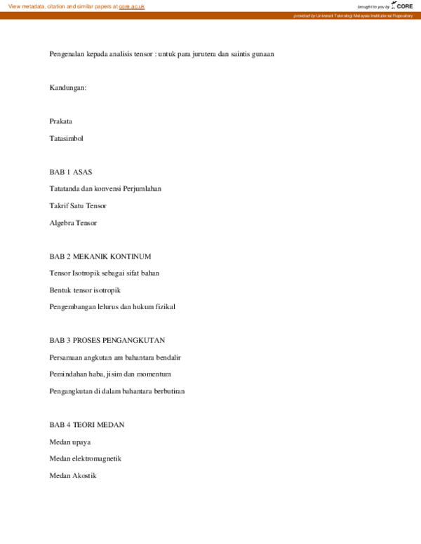(PDF) Pengenalan kepada analisis tensor : untuk para jurutera dan saintis gunaan | Amer Nordin ...
