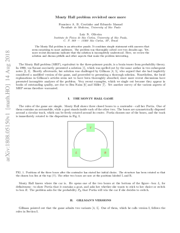 (PDF) Monty Hall problem revisited once more