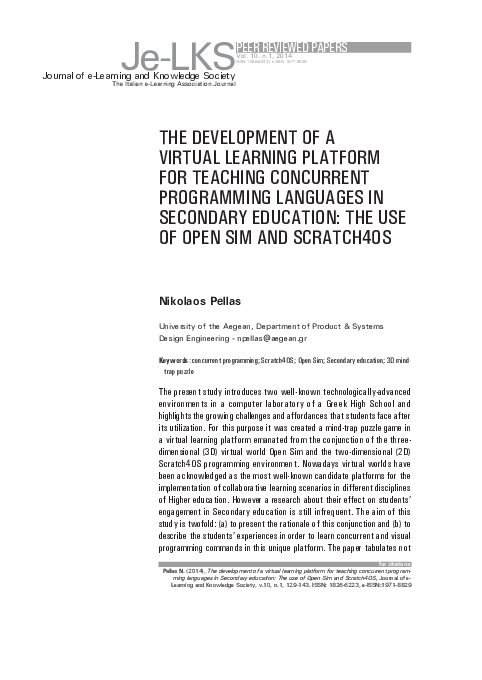 (PDF) The development of a virtual learning platform for teaching concurrent programming ...