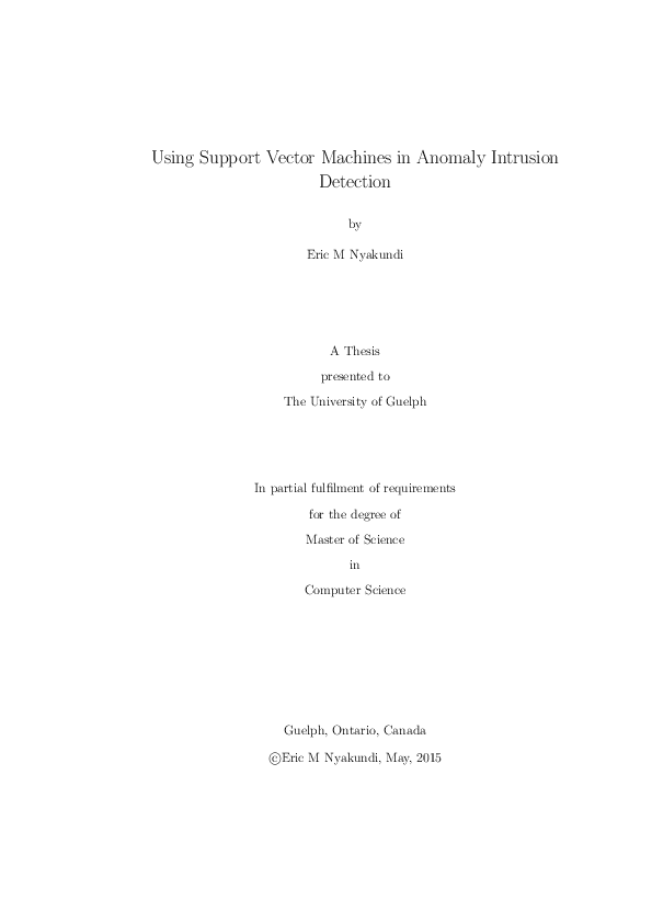 (PDF) Using Support Vector Machines in Anomaly Intrusion Detection