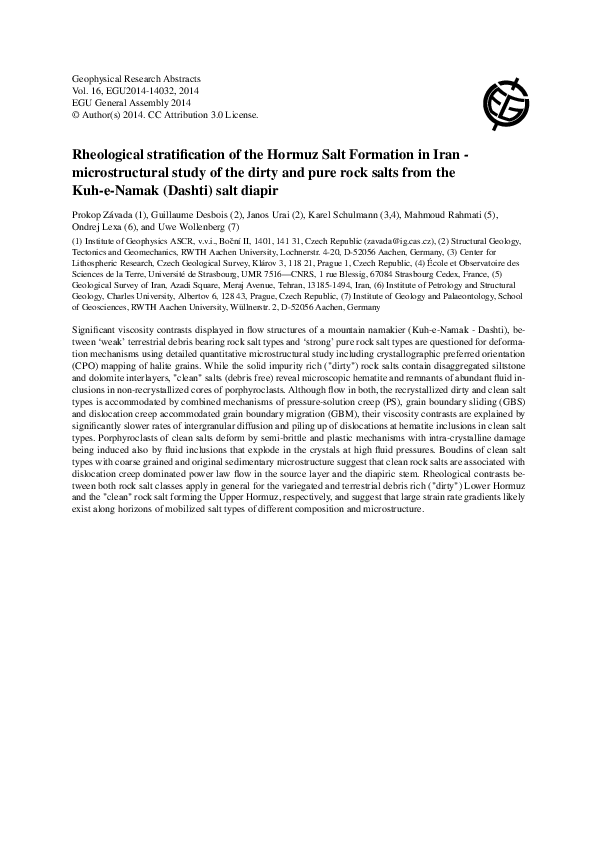 (PDF) Rheological stratification of the Hormuz Salt Formation in Iran ...