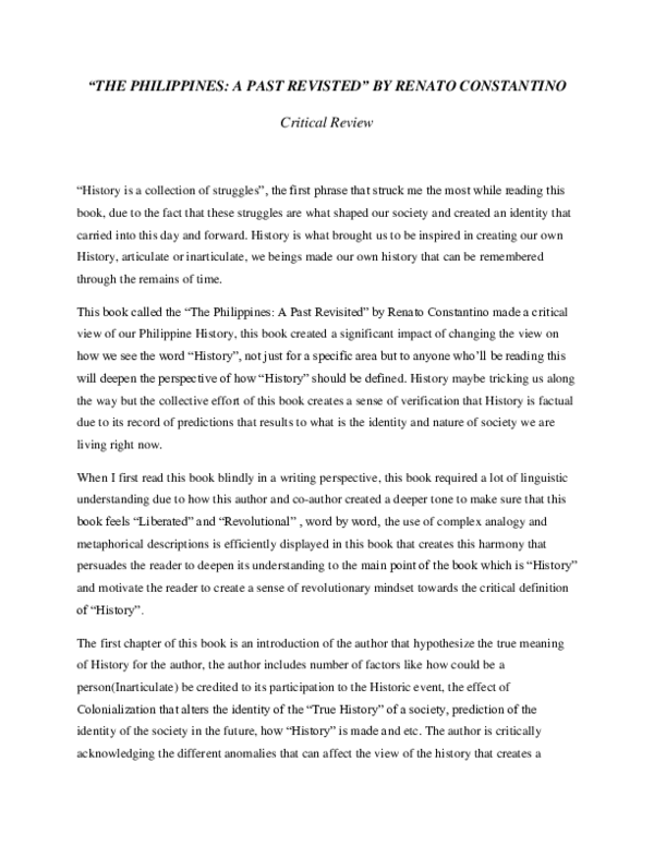 (PDF) Act-1: Philippines, A Past Revisited