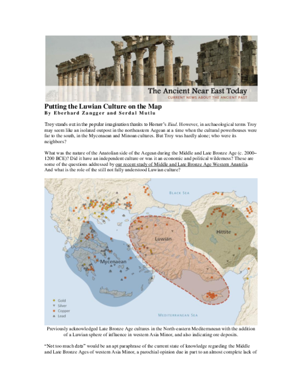 (PDF) Putting the Luwian Culture on the Map