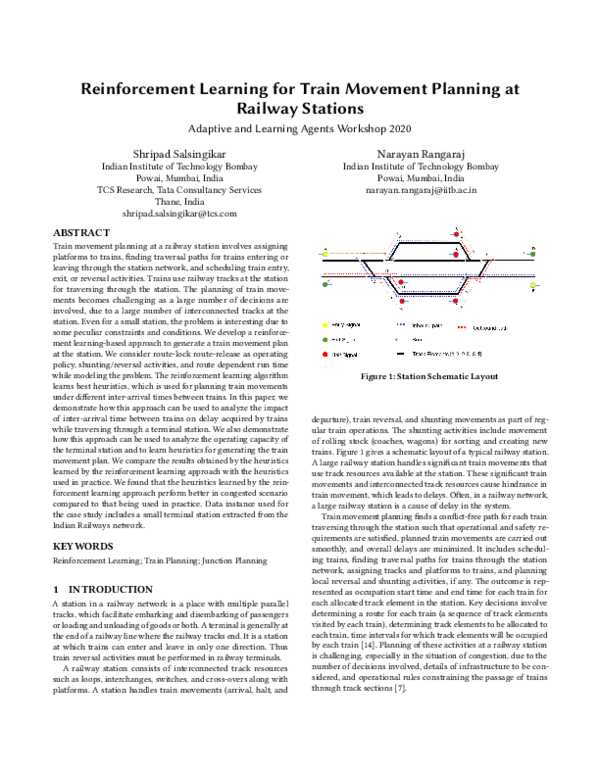 (PDF) Reinforcement Learning for Train Movement Planning at Railway ...