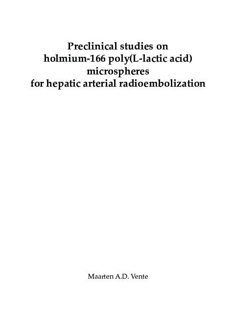 (PDF) Preclinical studies on holmium-166 poly(L-lactic acid) microspheres for hepatic arterial ...