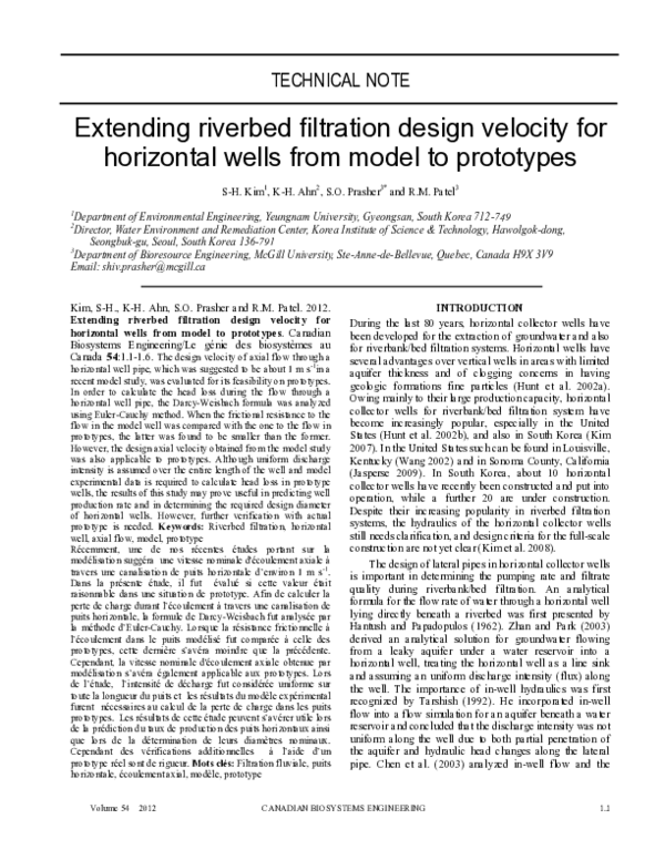 (PDF) Extending riverbed filtration design velocity for horizontal ...