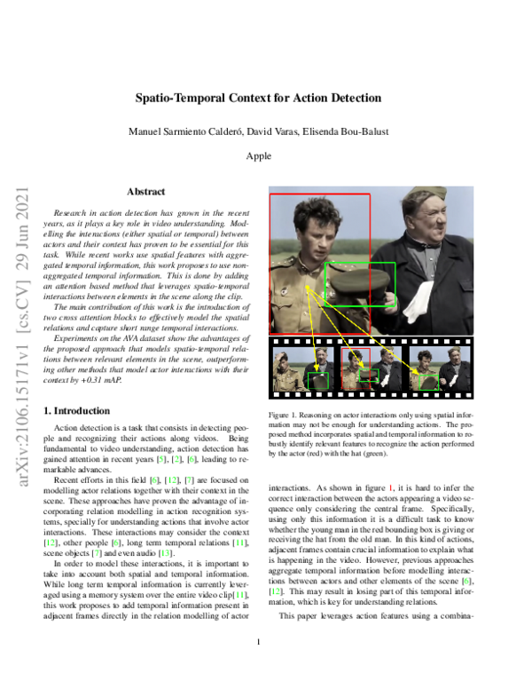 (PDF) Spatio-Temporal Context for Action Detection