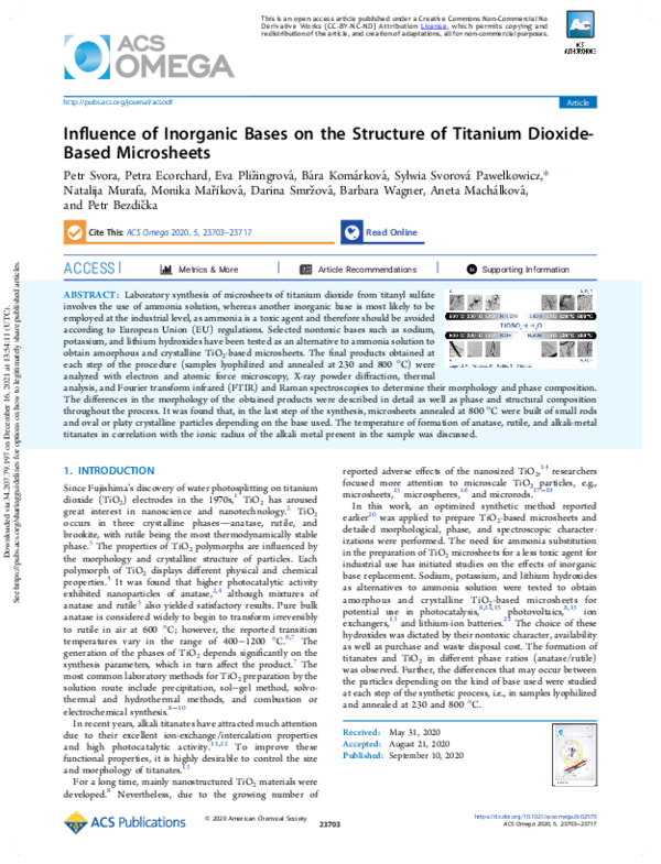 (PDF) Influence of Inorganic Bases on the Structure of Titanium Dioxide ...
