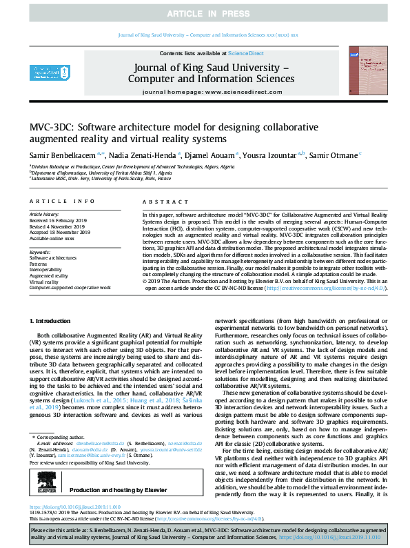 (PDF) MVC-3DC: Software architecture model for designing collaborative ...