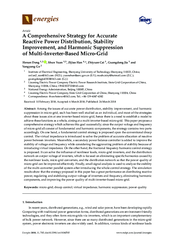 (PDF) A Comprehensive Strategy for Accurate Reactive Power Distribution, Stability Improvement ...