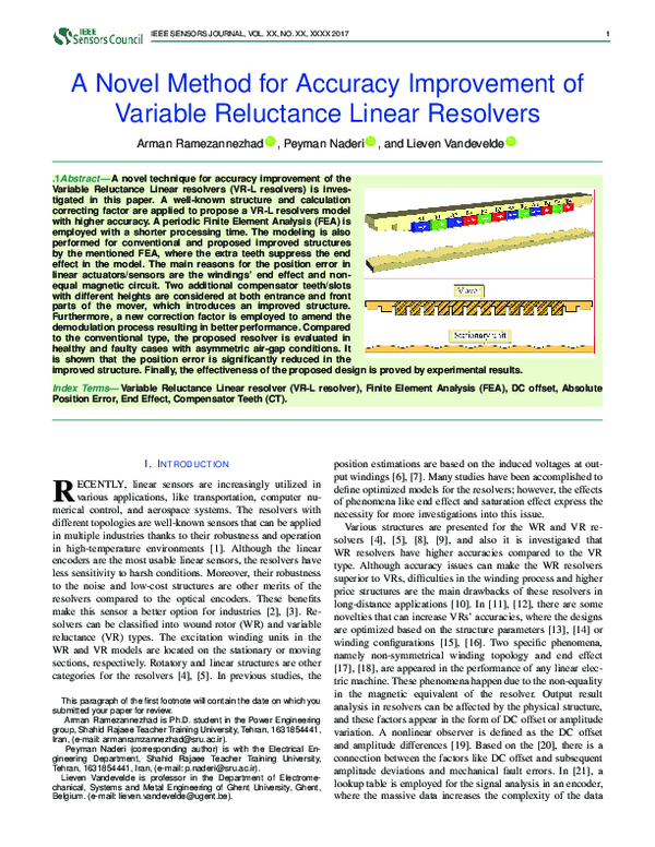 (PDF) A Novel Method for Accuracy Improvement of Variable Reluctance Linear Resolvers