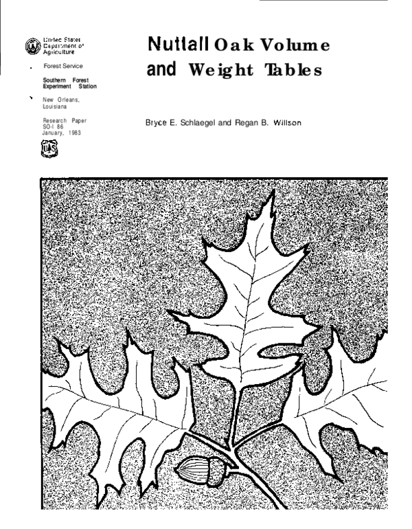 (PDF) Nuttall Oak Volume and Weight Tables | Regan Willson - Academia.edu