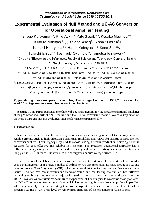 (PDF) Experimental Evaluation of Null Method and DC-AC Conversion for ...