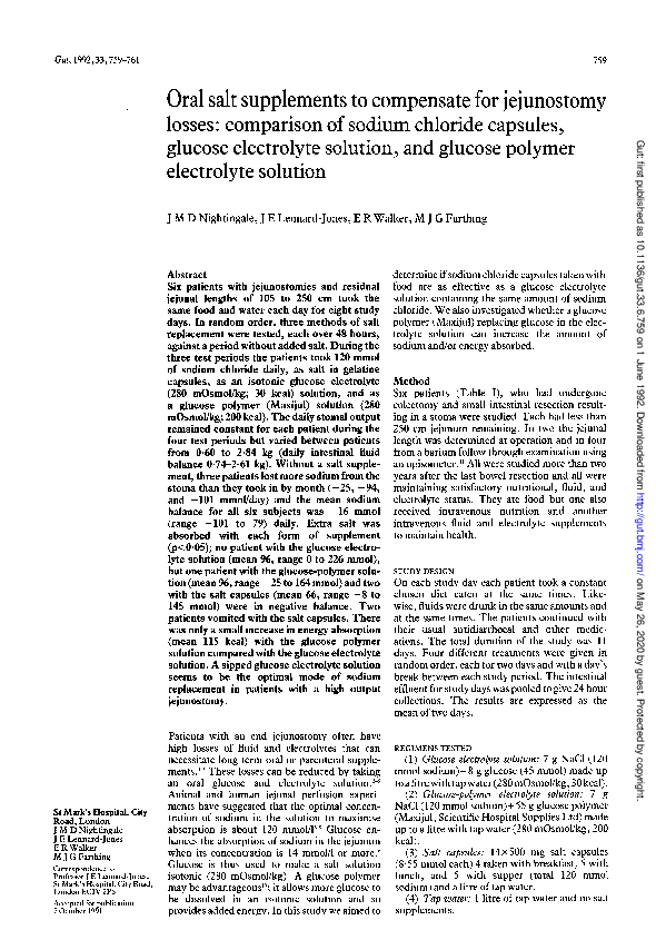 (PDF) Oral salt supplements to compensate for jejunostomy losses ...