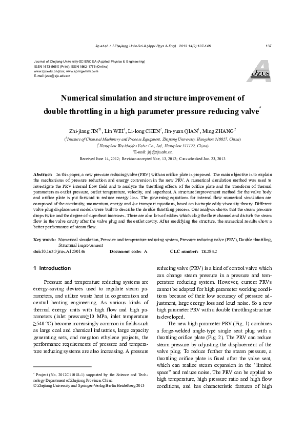 (PDF) Numerical simulation and structure improvement of double ... (PDF) Numerical simulation and structure improvement of double ...