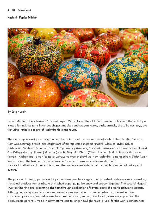 (PDF) Kashmiri Papier Mâché