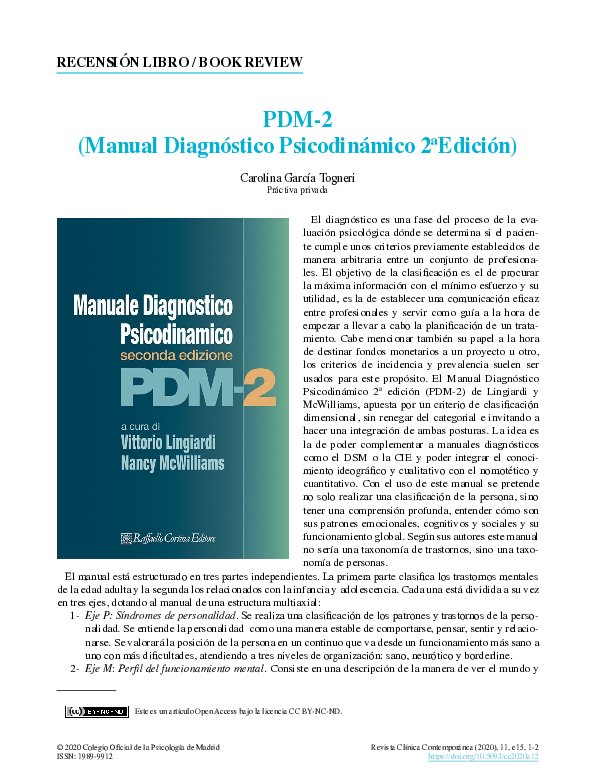 (PDF) PDM-2 (Manual Diagnóstico Psicodinámico 2ªEdición)