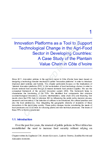 (PDF) Innovation Platforms as a Tool to Support Technological Change in the Agri-Food Sector in ...