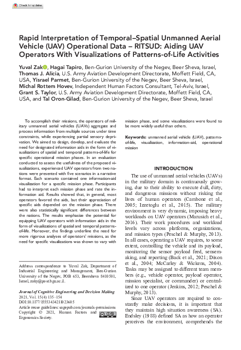 (PDF) Rapid Interpretation of Temporal–Spatial Unmanned Aerial Vehicle (UAV) Operational Data ...