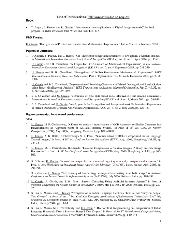 (PDF) Summarization of JBIG2 Compressed Indian Language Textual Images