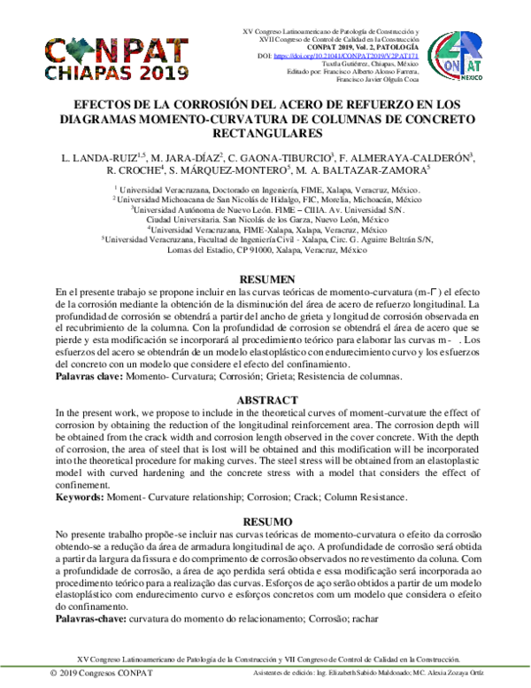 (PDF) Efectos De La Corrosión Del Acero De Refuerzo en Los Diagramas Momento-Curvatura De ...