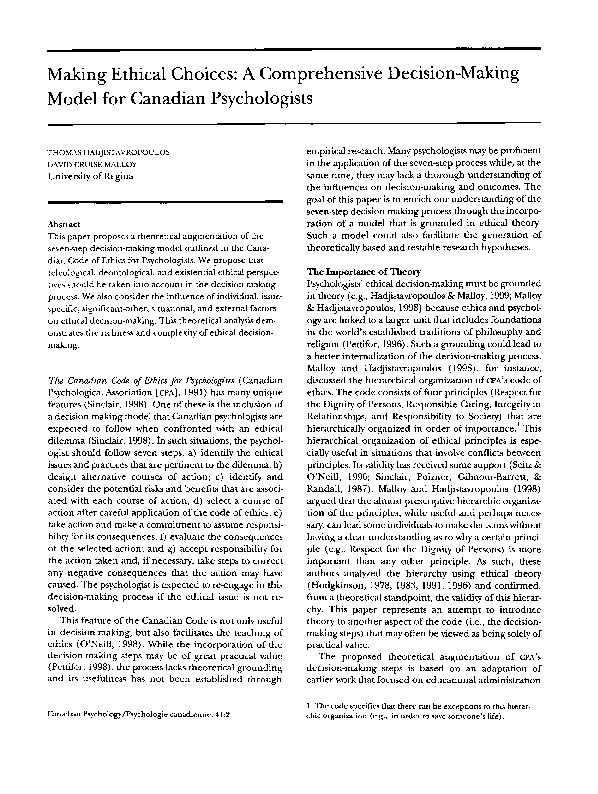 (PDF) Making ethical choices: A comprehensive decision-making model for ...