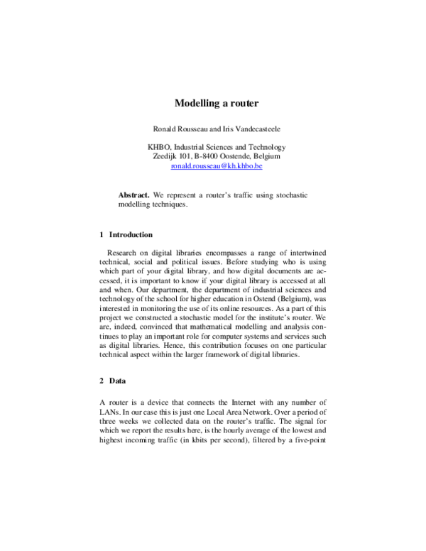 (PDF) Modelling a router