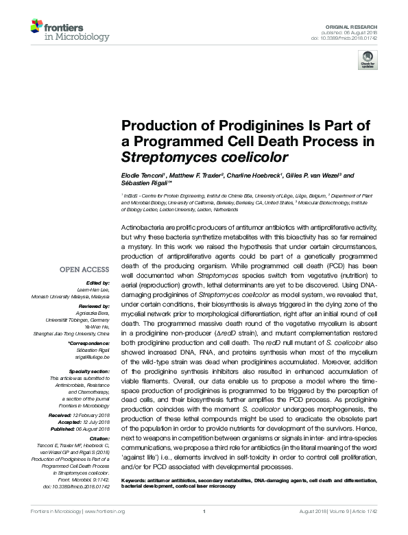 (PDF) Production of Prodiginines Is Part of a Programmed Cell Death ...