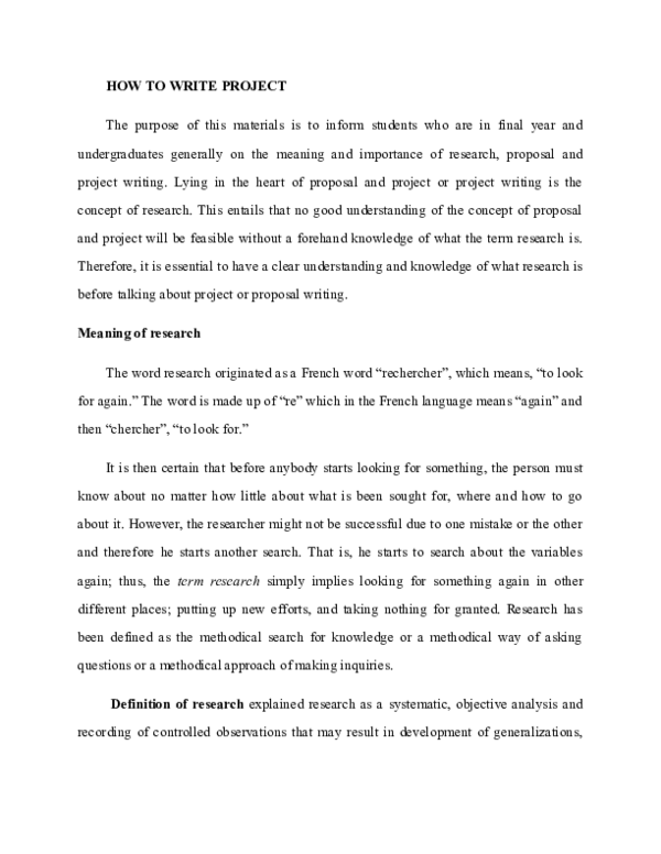 (DOC) HOW TO WRITE A COMPREHENSIVE PROJECT, THESIS, DISSERTATION (DOC) HOW TO WRITE A COMPREHENSIVE PROJECT, THESIS, DISSERTATION