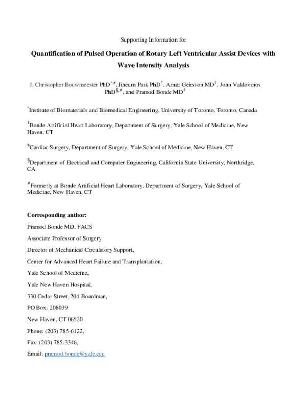 Pdf Pulsed Vs Continuous Lvad Operation Analysis