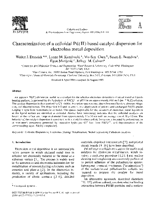 (PDF) Characterization of a colloidal Pd(II)-based catalyst dispersion ...