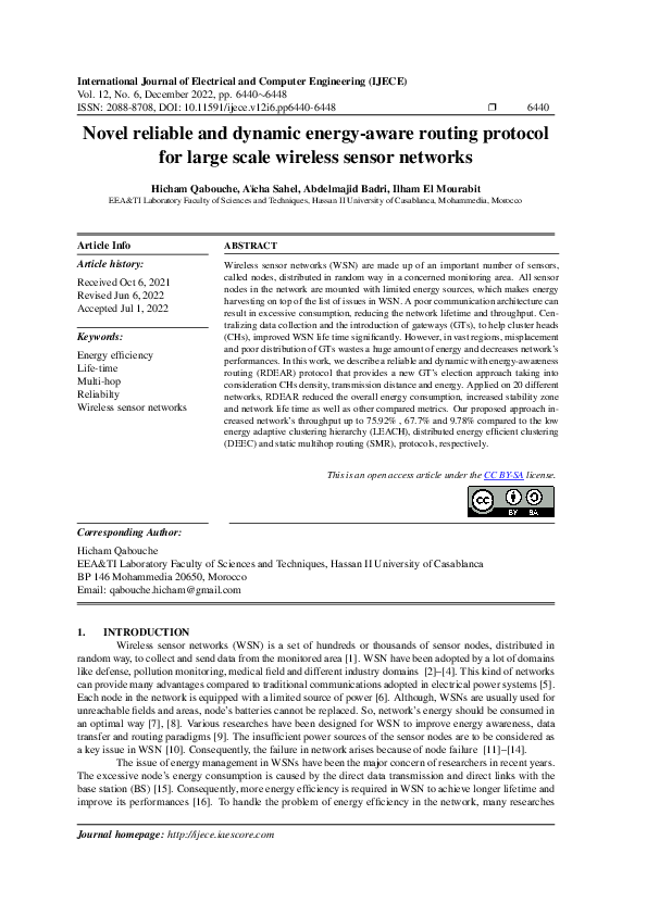 Pdf Novel Reliable And Dynamic Energy Aware Routing Protocol For