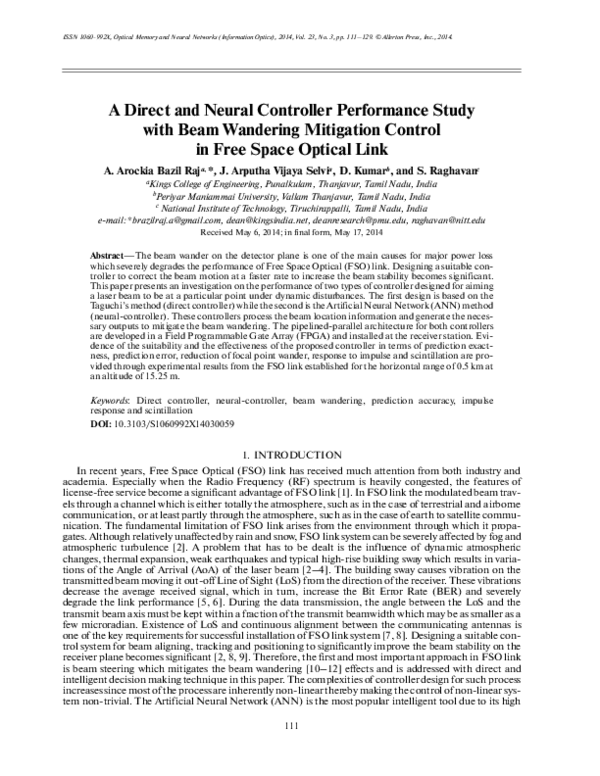 (PDF) A direct and neural controller performance study with beam ...