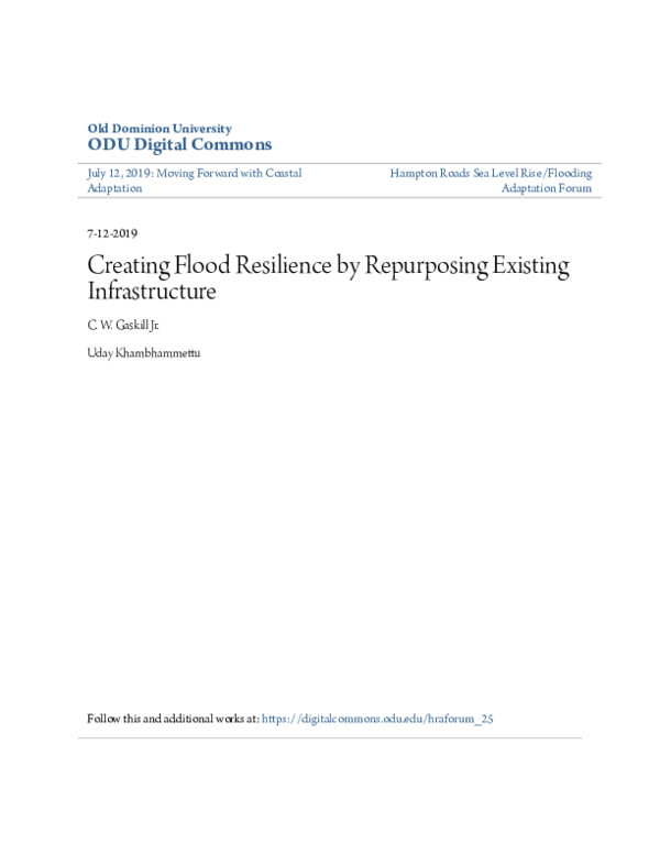 (PDF) Creating Flood Resilience by Repurposing Existing Infrastructure