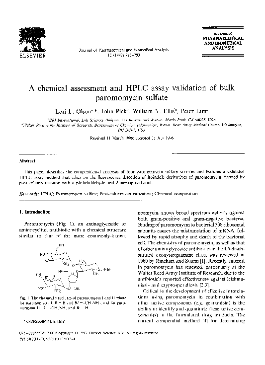 (PDF) A chemical assessment and HPLC assay validation of bulk ...