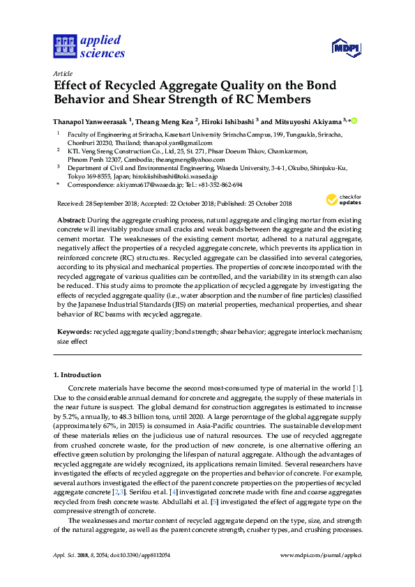 (PDF) Effect of Recycled Aggregate Quality on the Bond Behavior and ...