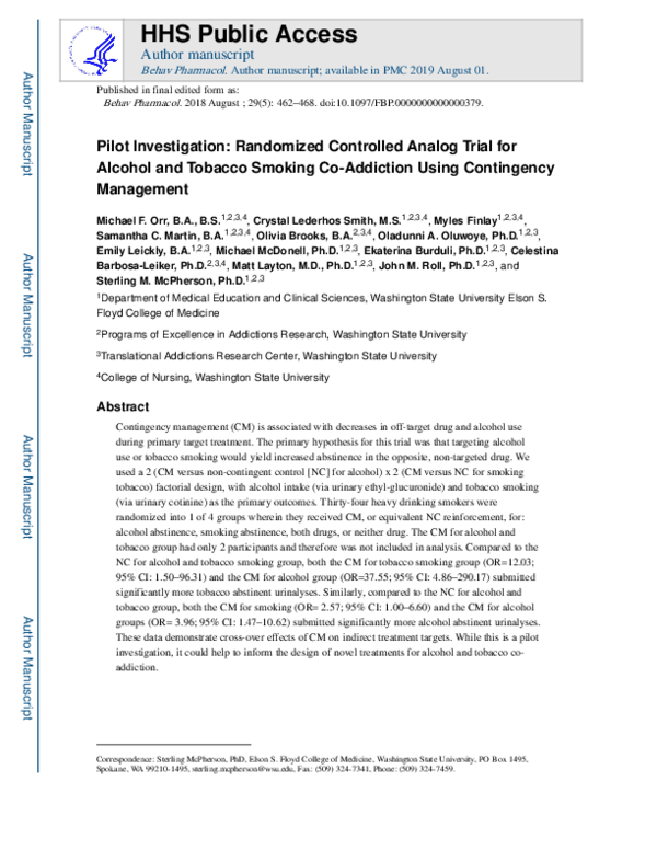 (PDF) Pilot investigation: randomized-controlled analog trial for ...