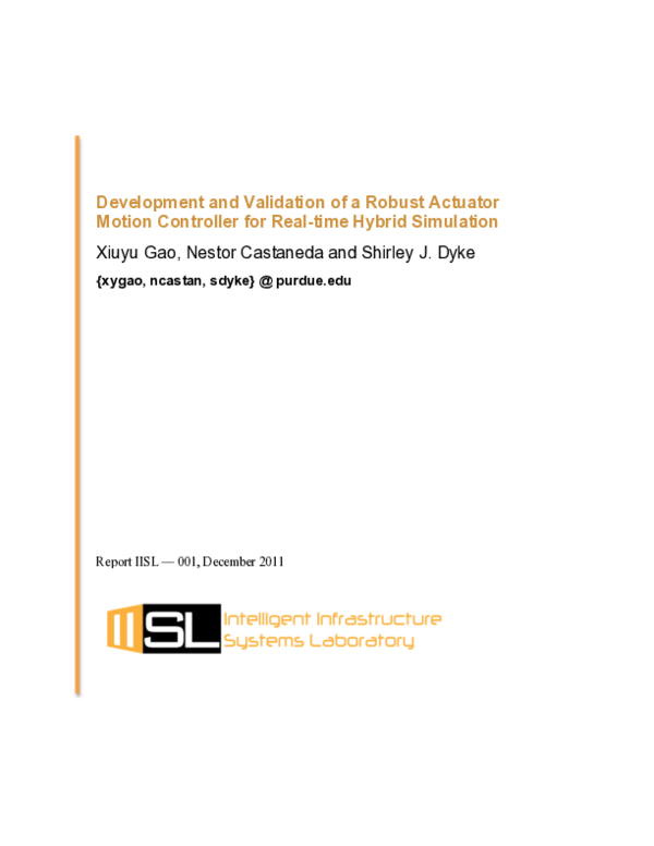 Pdf Development And Validation Of A Robust Actuator Motion Controller
