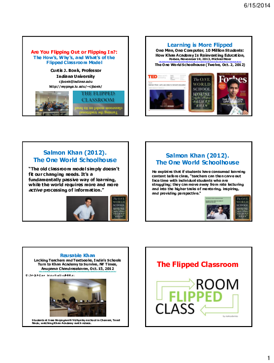 (PDF) Are You Flipping Out or Flipping In? The How’s, Why’s, and What’s of the Flipped Classroom ...