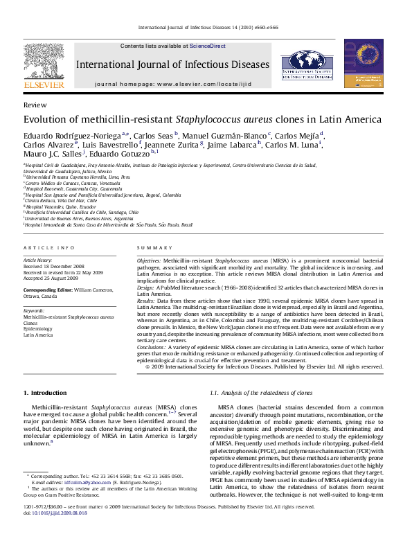 (PDF) Evolution of methicillin-resistant Staphylococcus aureus clones ...